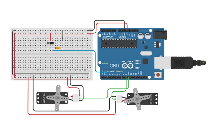 Circuit design Useless Machine | Tinkercad