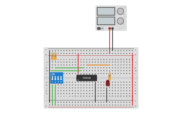 Circuit design Circuit Design OR Logic Gate Using 7432 IC | Tinkercad