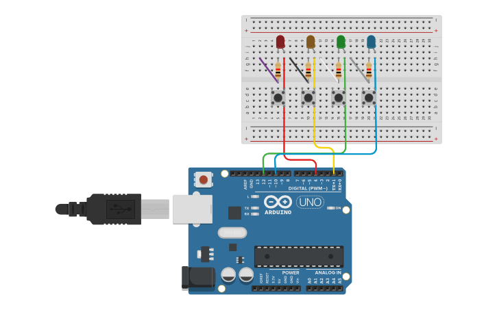 Circuit Design Arduino Arcade Memory Game Tinkercad