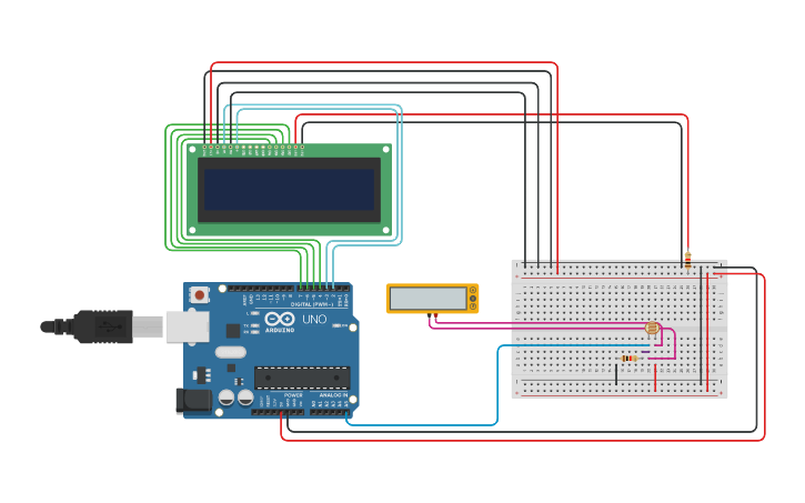 Circuit design LDR sensor | Tinkercad