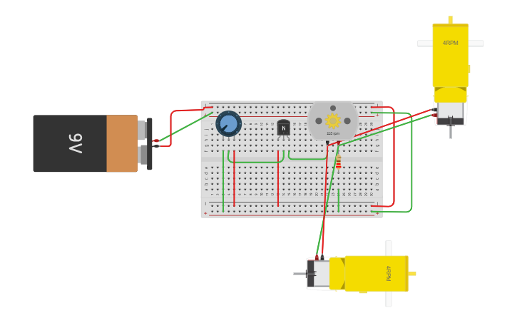 Circuit design Circuito de motor na protoboard | Tinkercad