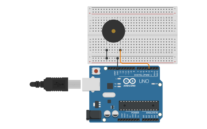 Circuit design PRÁCTICA N° 15 - CREAR MÚSICA CON ARDUINO Y BUZZER ...