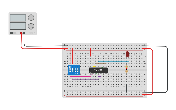 Circuit design NOR gate using NAND Gate | Tinkercad