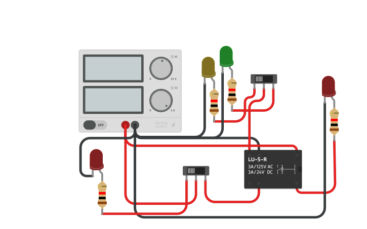 Circuit design Relay LU-5-R | Tinkercad