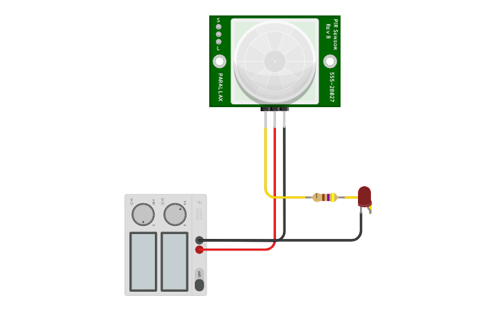 Circuit Design Motion Detector Tinkercad