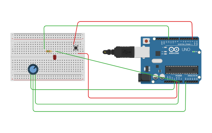 Circuit design telerupteur + analgoread | Tinkercad