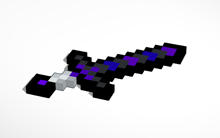 3D design Minecraft obsidian sword (custom skin) | Tinkercad