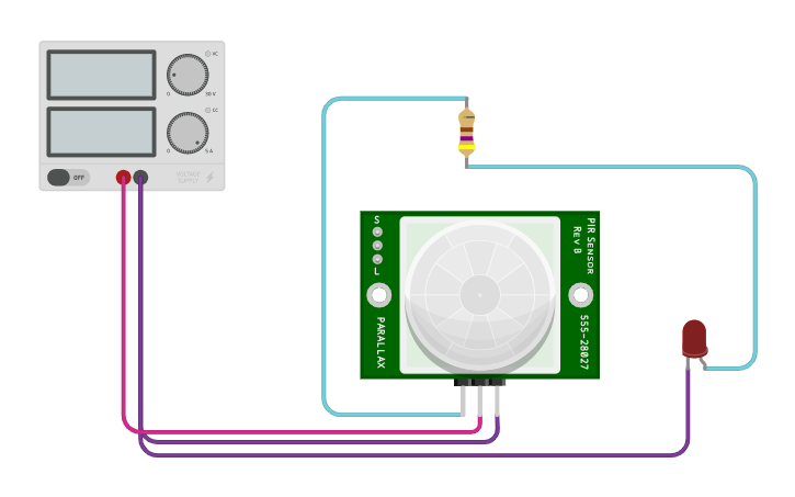 Circuit Design Motion Detector Tinkercad