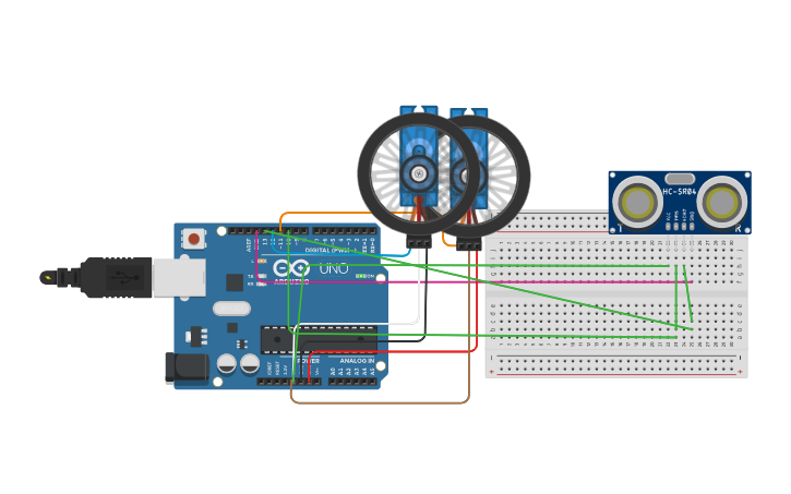 Circuit Design Copy Of Controlling Servo Motor Using Ultrasonic Sensor
