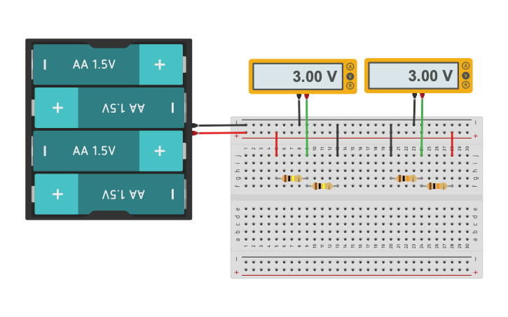 Circuit Design Voltage Divider Tinkercad