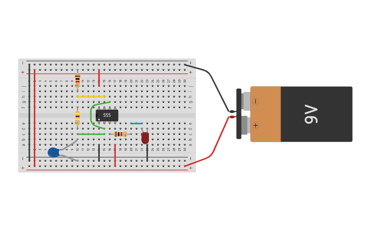 Circuit design 555 LED Flasher | Tinkercad