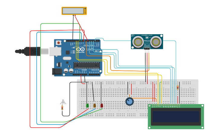Circuit design PROXIMITY SENSOR | Tinkercad