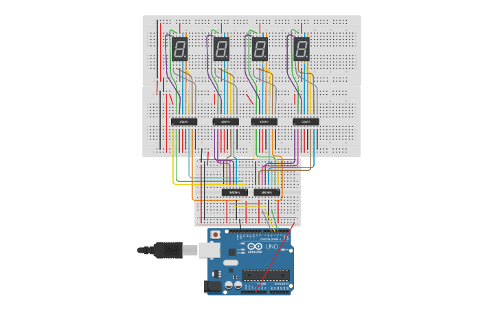 Circuit design 4x 7 Segment display with shift register and decoder ... Circuit design 4x 7 Segment display with shift register and decoder ...