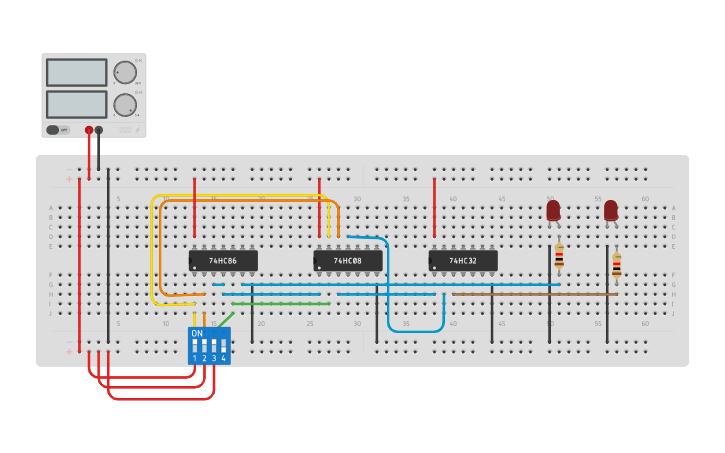 Circuit Design Full Adder Tinkercad