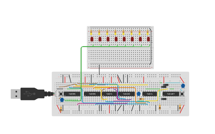 Circuit design Fibonacci calculator | Tinkercad