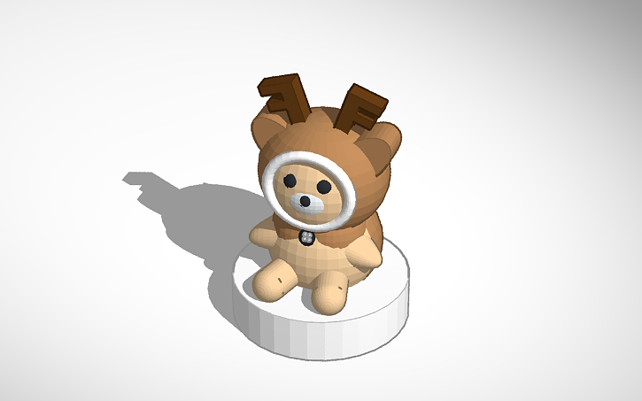 3D design Christmas Teddy | Tinkercad