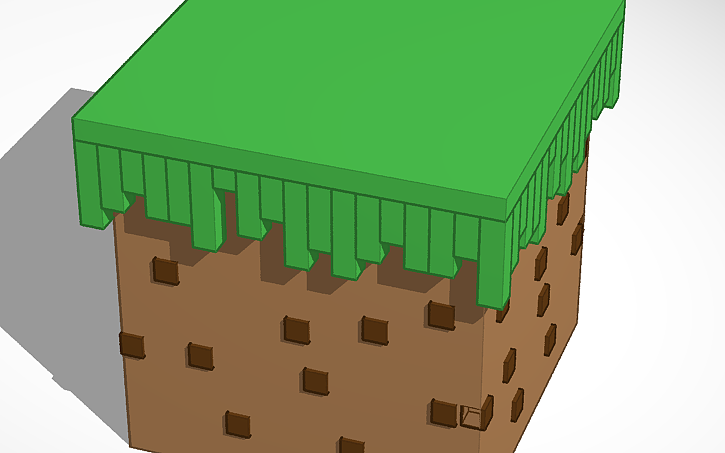 3D design grass block (16x16 texture) | Tinkercad