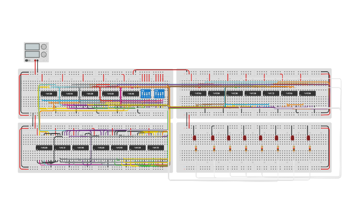 Circuit design 4x4 Multiplier | MP | Tinkercad