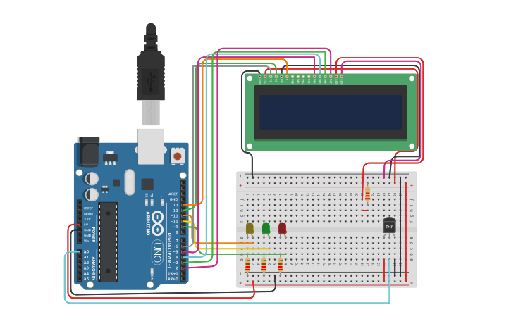 Circuit design Sensor De Temperatura LCD Con Arduino Y Tinkercard ...