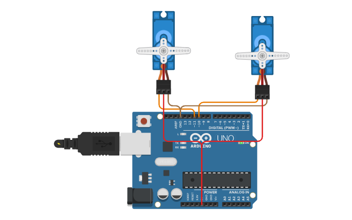 Circuit design Laser Pointer Turret Wiring | Tinkercad