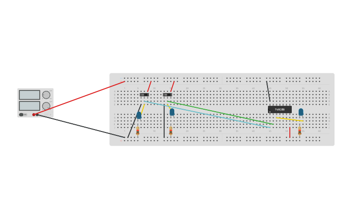 Circuit design Simulador de protoboard | Tinkercad