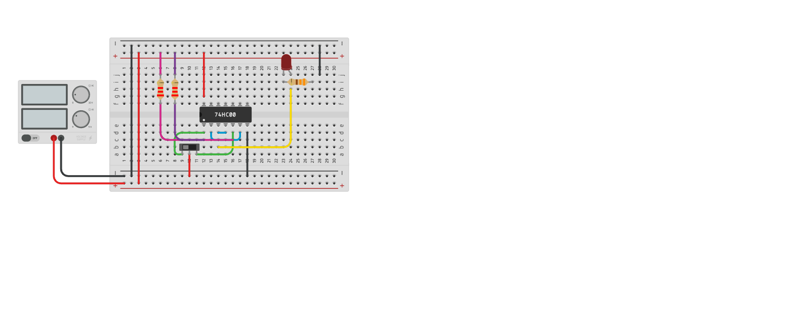 Circuit design RS Flip Flop | Tinkercad