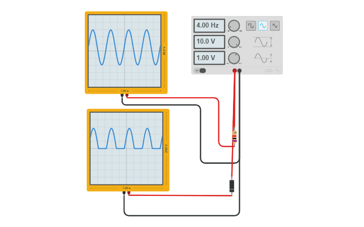 Circuit design Waveform Clipper | Tinkercad