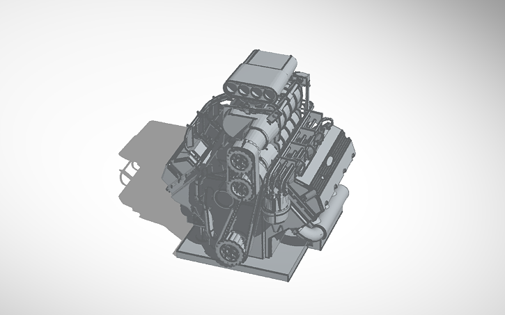 3d Design Copy Of Double Throttle V8 Engine Tinkercad