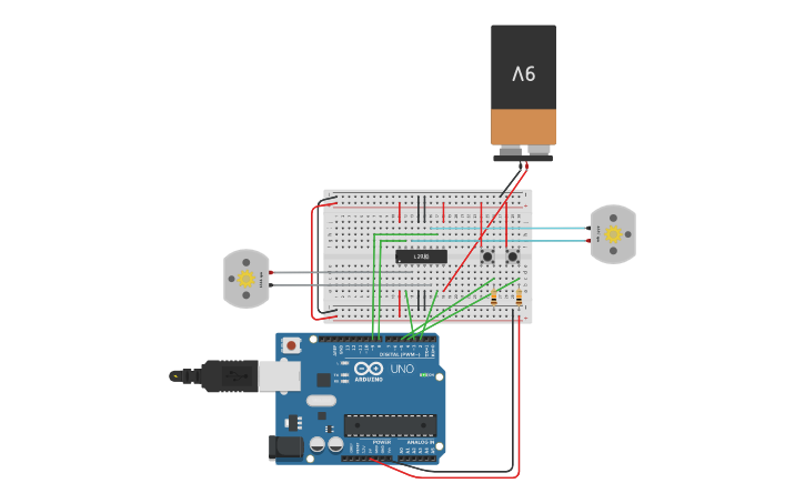 Circuit design 2 Dc motor | Tinkercad