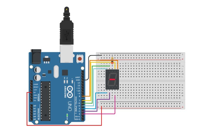 Circuit design Display 7 Segmentos | Tinkercad Circuit design Display 7 Segmentos | Tinkercad