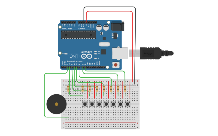 Circuit design Piano 2 | Tinkercad
