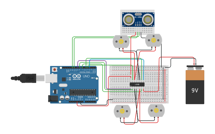 Circuit Design Autonomous Car Tinkercad