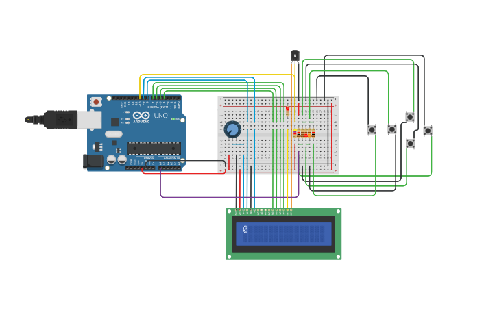 Circuit Design Arduino Lcd Buttons Tinkercad