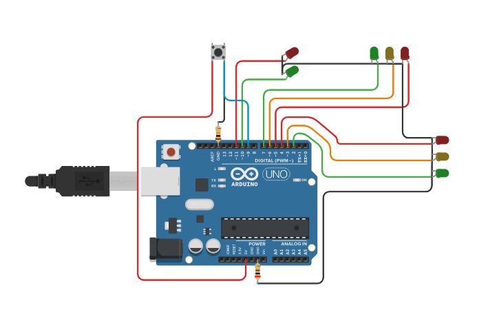 Circuit Design 5ème Simulation Carrefour à Feux Tinkercad