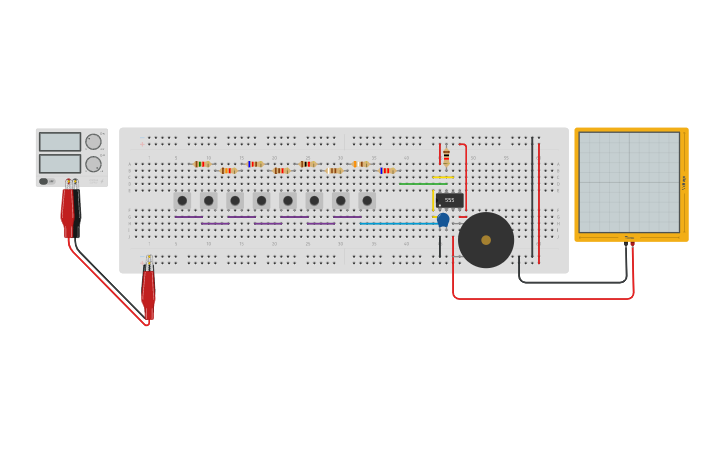 Circuit design Project Circuit - Electric Piano using 555 | Tinkercad