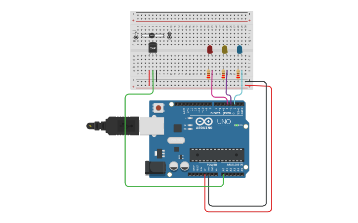 Circuit design final project: temperature sensor | Tinkercad