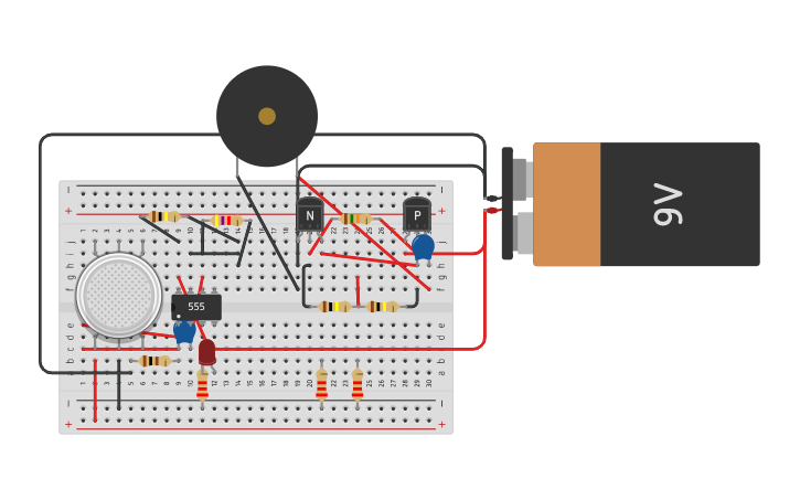 Circuit Design Gas Detector Tinkercad