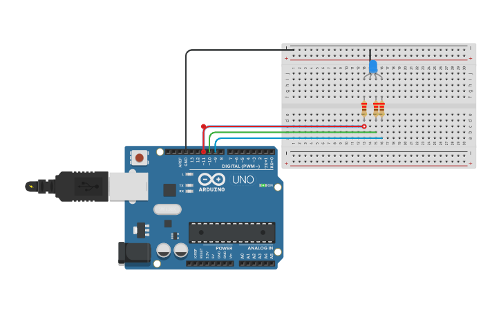 Circuit design Arduino led RGB con effetto fade dei colori | Tinkercad Circuit design Arduino led RGB con effetto fade dei colori | Tinkercad