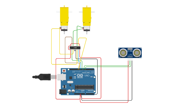 Circuit Design Robo Sumo Tinkercad