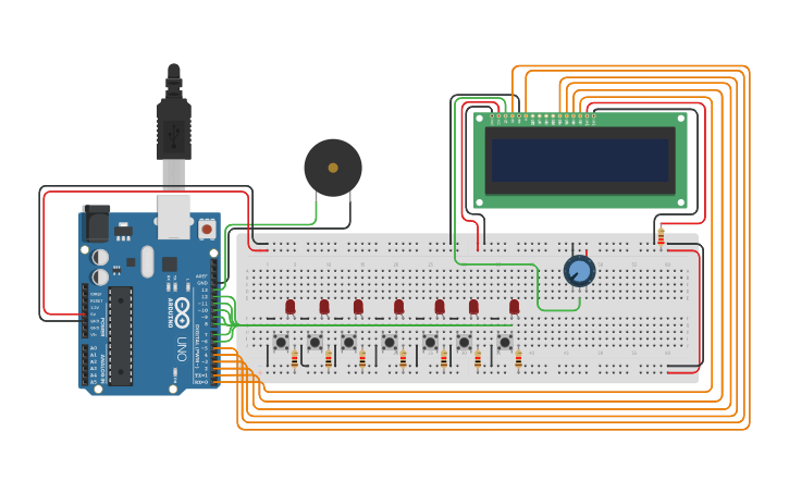 Circuit design PIANO | Tinkercad