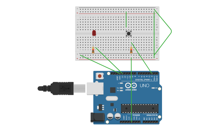 Circuit design Push Button | Tinkercad