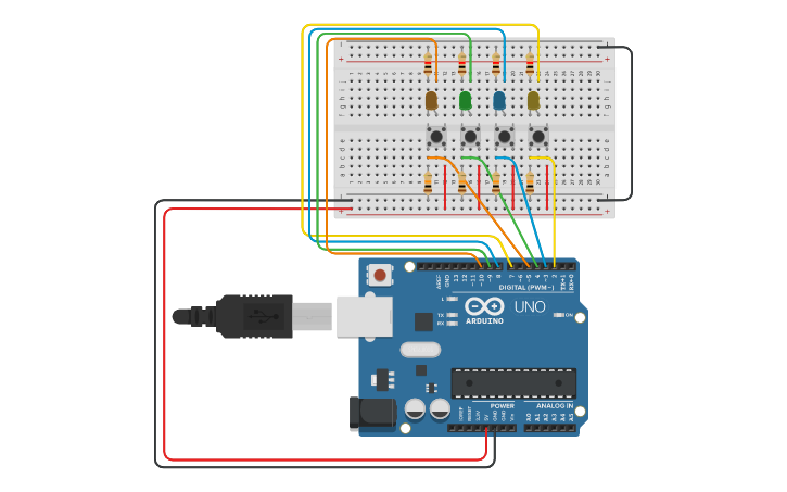 Circuit design Memory Game | Tinkercad