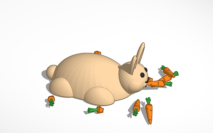 3D design Rabbit with carrots | Tinkercad