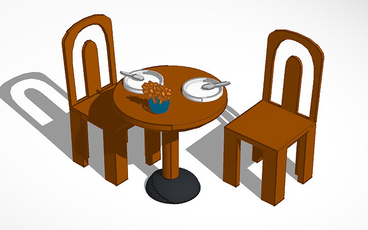 3D design Table and Chairs | Tinkercad