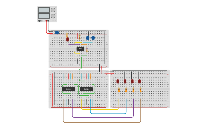 Circuit Design Asynchronous Counter With Flip Flop Jk 4 Bits Tinkercad