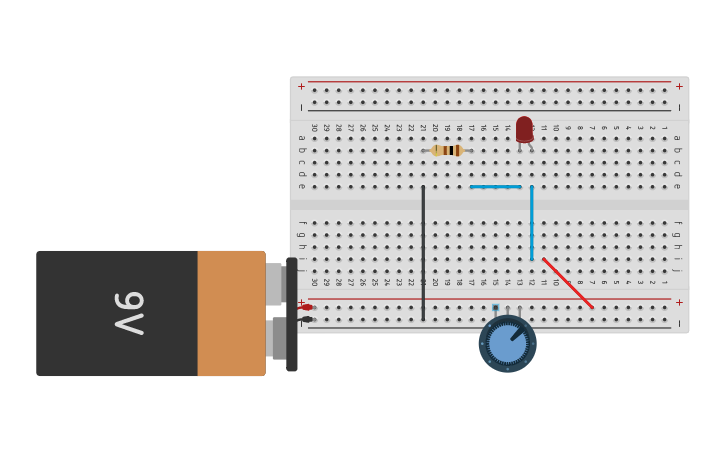 Circuit design 2.Cómo funciona un potenciómetro | Tinkercad