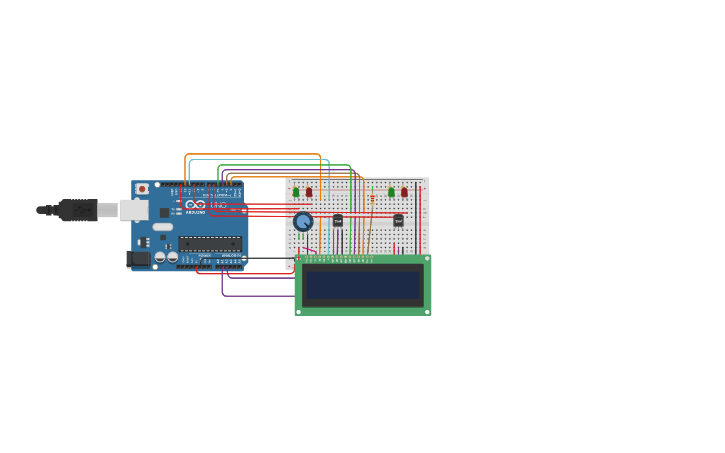 Circuit design LCD Display - Temperature | Tinkercad