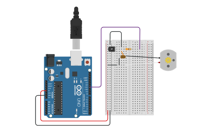 Circuit design DC MOTOR | Tinkercad