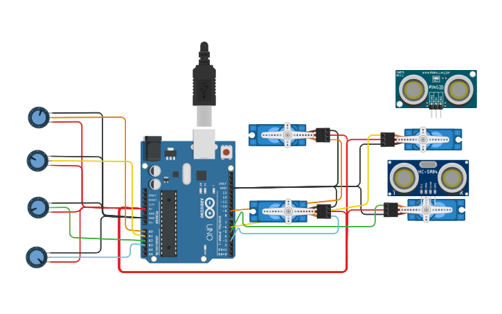 Circuit Design Robotic Arm Tinkercad
