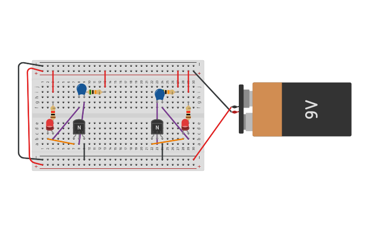 Circuit design Multivibrador astable | Tinkercad